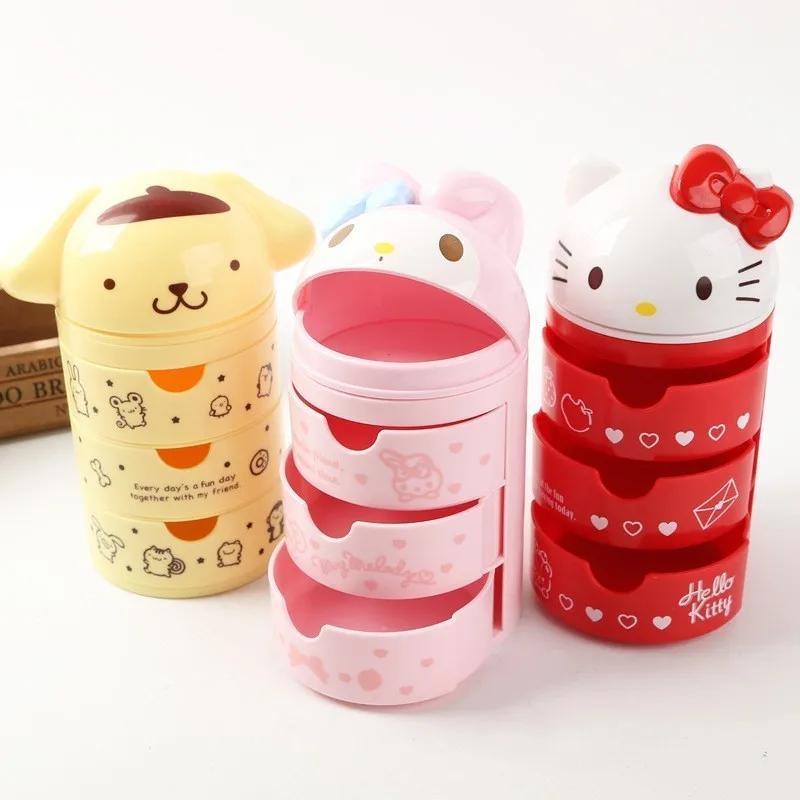 Hello Kitty Cartoon Organizer Storage Plastic Cabinet Mini Drawers Box ...