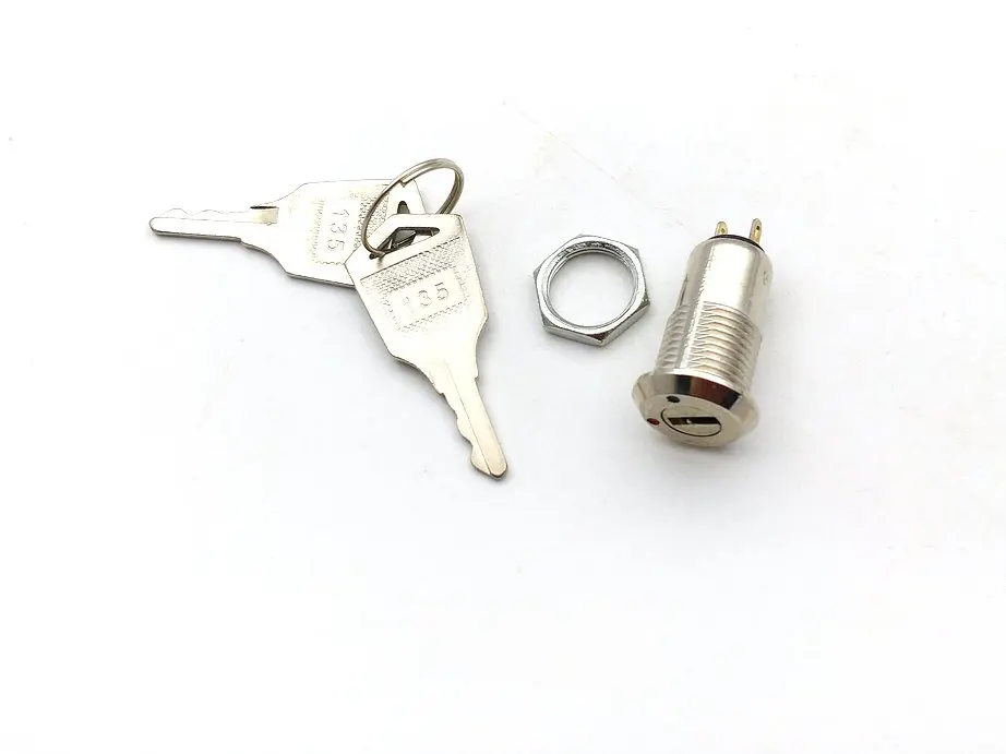 1pcs 12mm Metal Key Switch On /off Lock Switch Ks-01 Two Keys Key Set ...