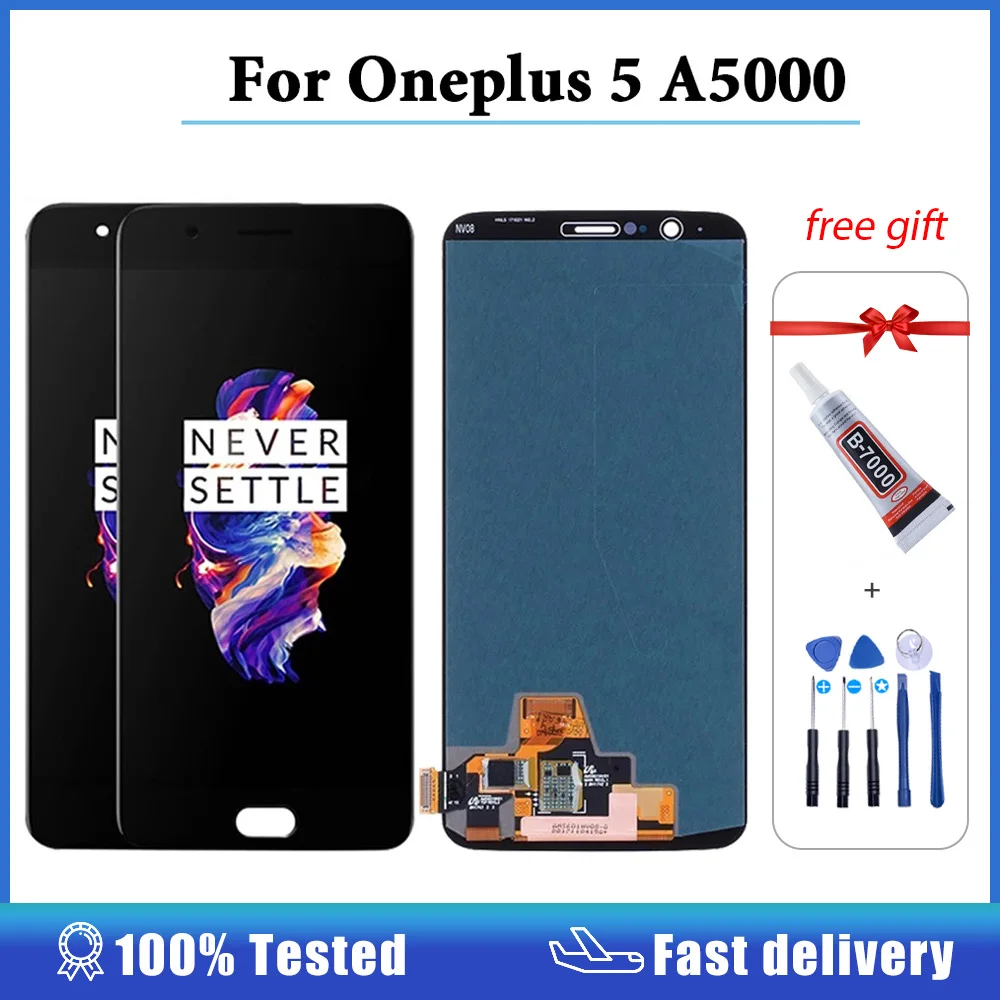 Amoled qualidade 100% Testado tela Para Oneplus 5 A5000 Display LCD com ...