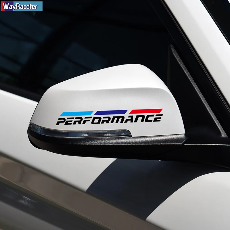 Paper BMW M PERFORMANCE vinyl symbol mirror decals stickers graphics x2 ...