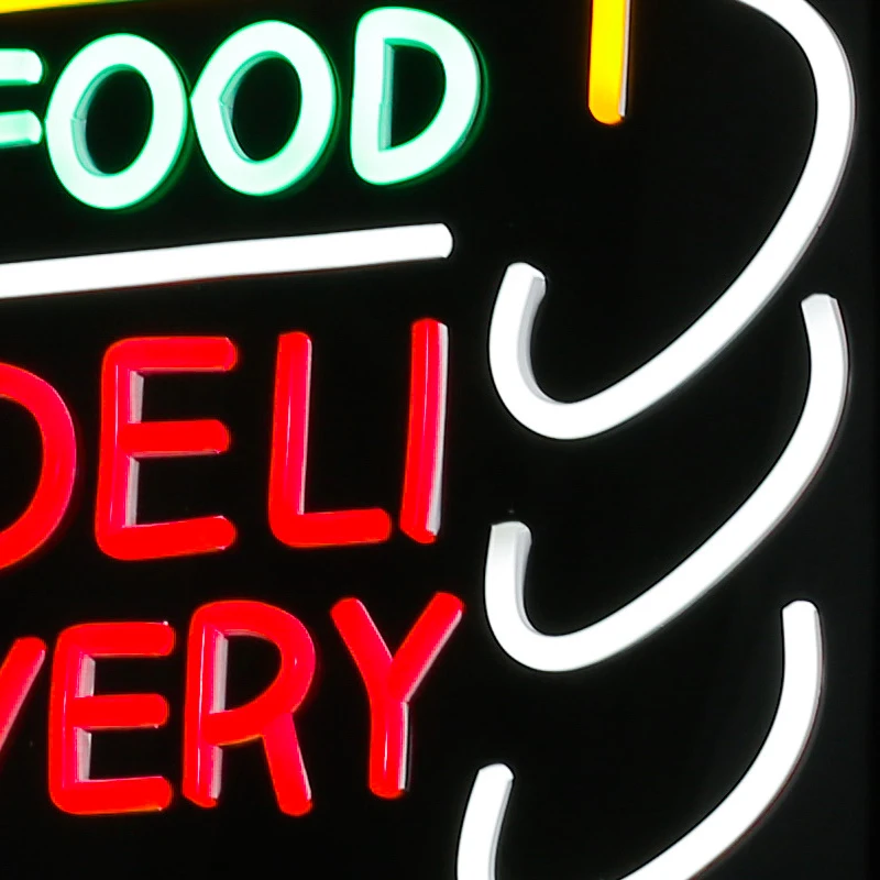 Neon Signs Now Serving Dinner