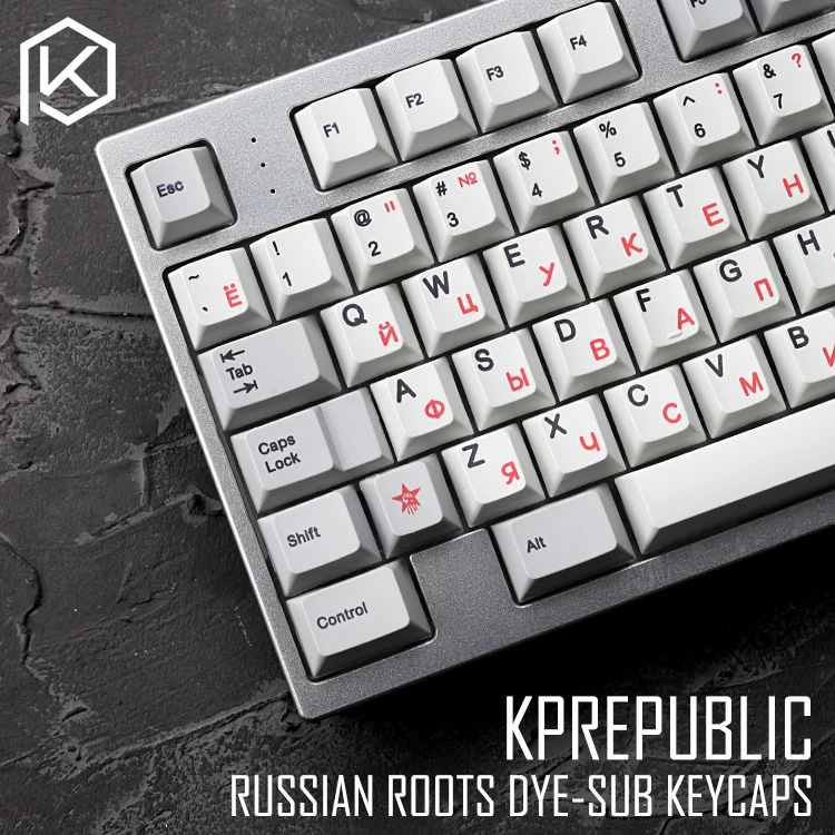 Kprepublic 139 Russia Russian Root Font Cherry Profile Dye Sub Keycap ...