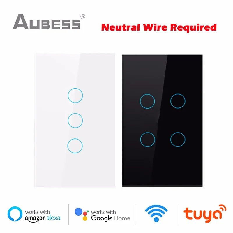 Tuya Wifi Wall Touch Switch Us With Neutral Wire Required Smart Light ...