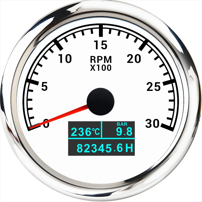 3 in 1 Multi function Tachometer Gauge 3000 8000 RPM Tacho Meter Water ...