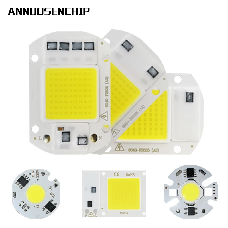Chip LED COB para iluminación de bricolaje, Bombilla IC inteligente de 10W, 20W, 30W, 50W, 220V ...