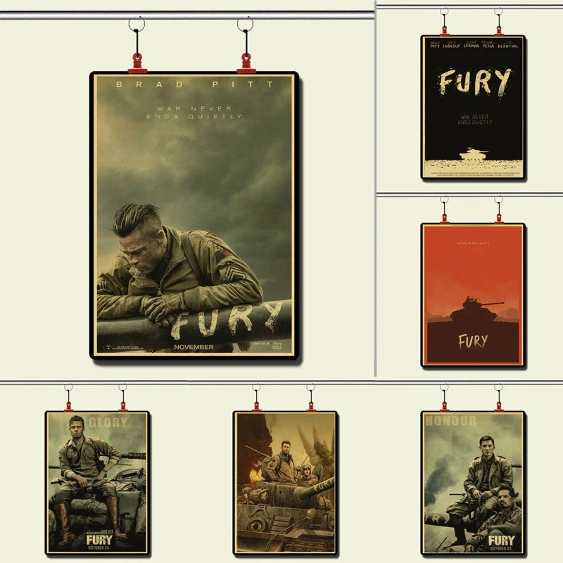 Fury Brad Pitt Tiger Sherman tank Hollywood Home Furnishing decoration ...