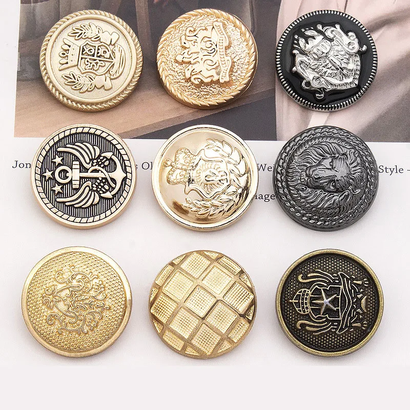 10pcs-Metal-Buttons-High-end-Suit-Trench-Coat-Vintage-Golden-Round-Coat ...