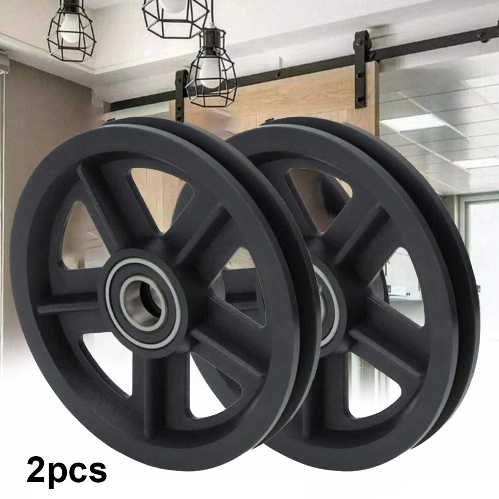 2Pcs-Sliding-Barn-Wooden-Door-Wheel-Closet-Hardware-Track-Rollers-Door ...