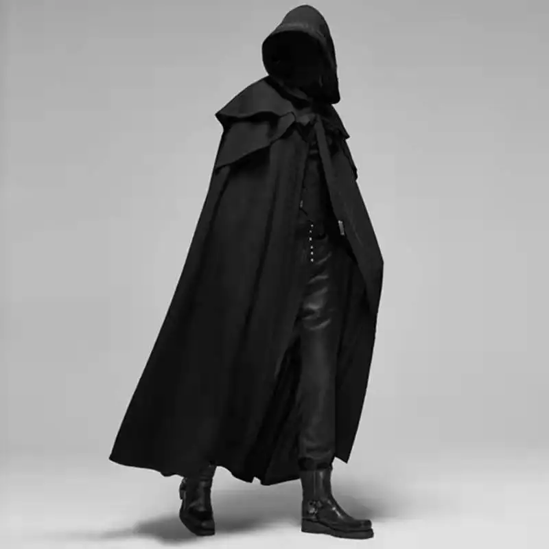 New-Poncho-Costume-Adult-Death-Cosplay-Costumes-Black-Gothic-Hooded ...
