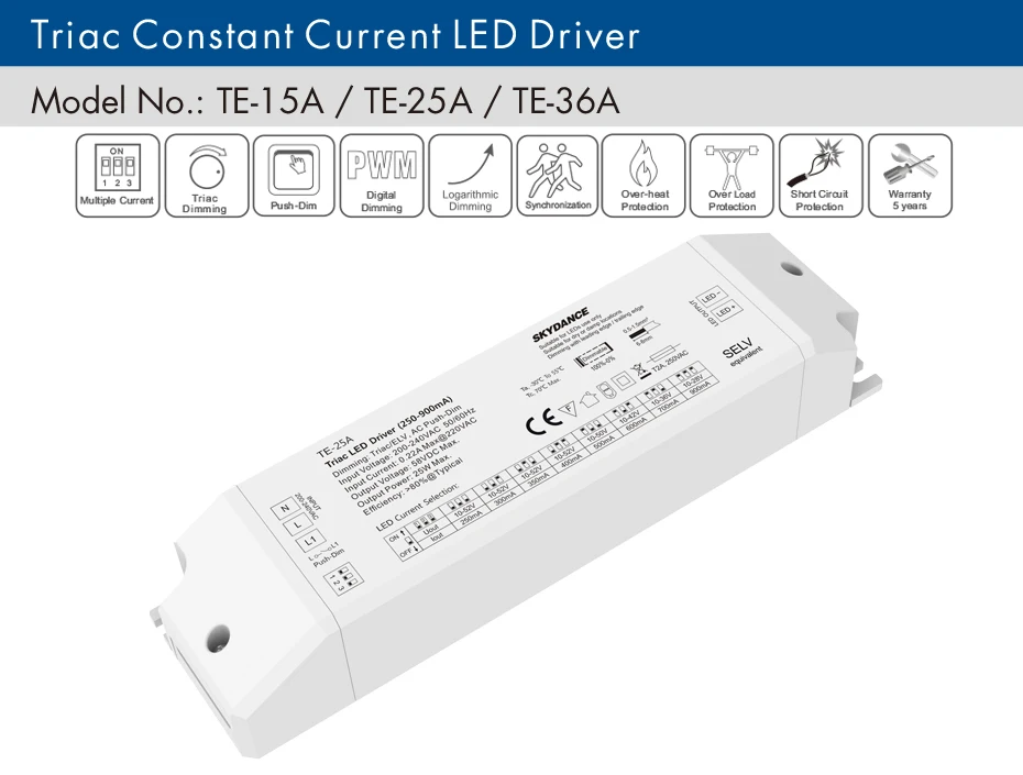 Transformateur d'éclairage,Led Triac Gradation Conducteur TE-15A-25A-36A entrée,Sortie 150 ...