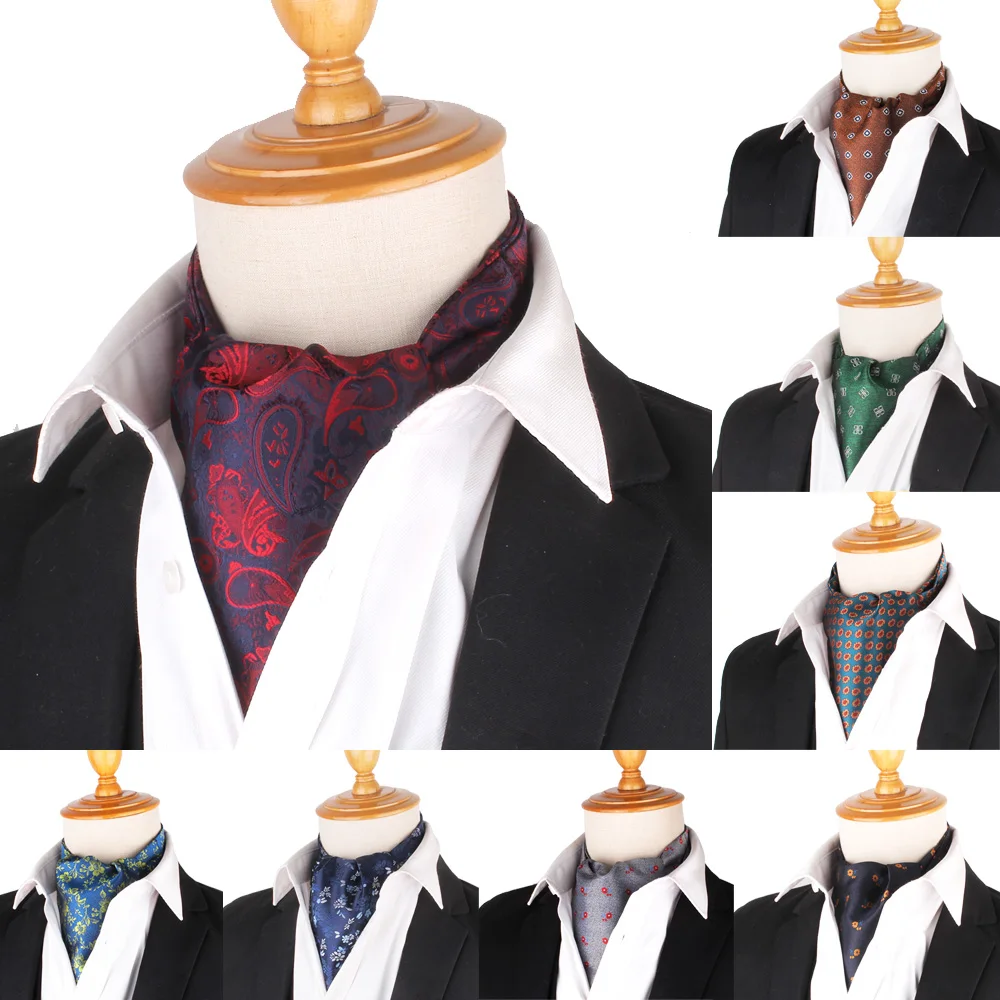 Floral-Paisley-Men-Cashew-Tie-Wedding-Formal-Cravat-Ascot-Scrunch-Self ...