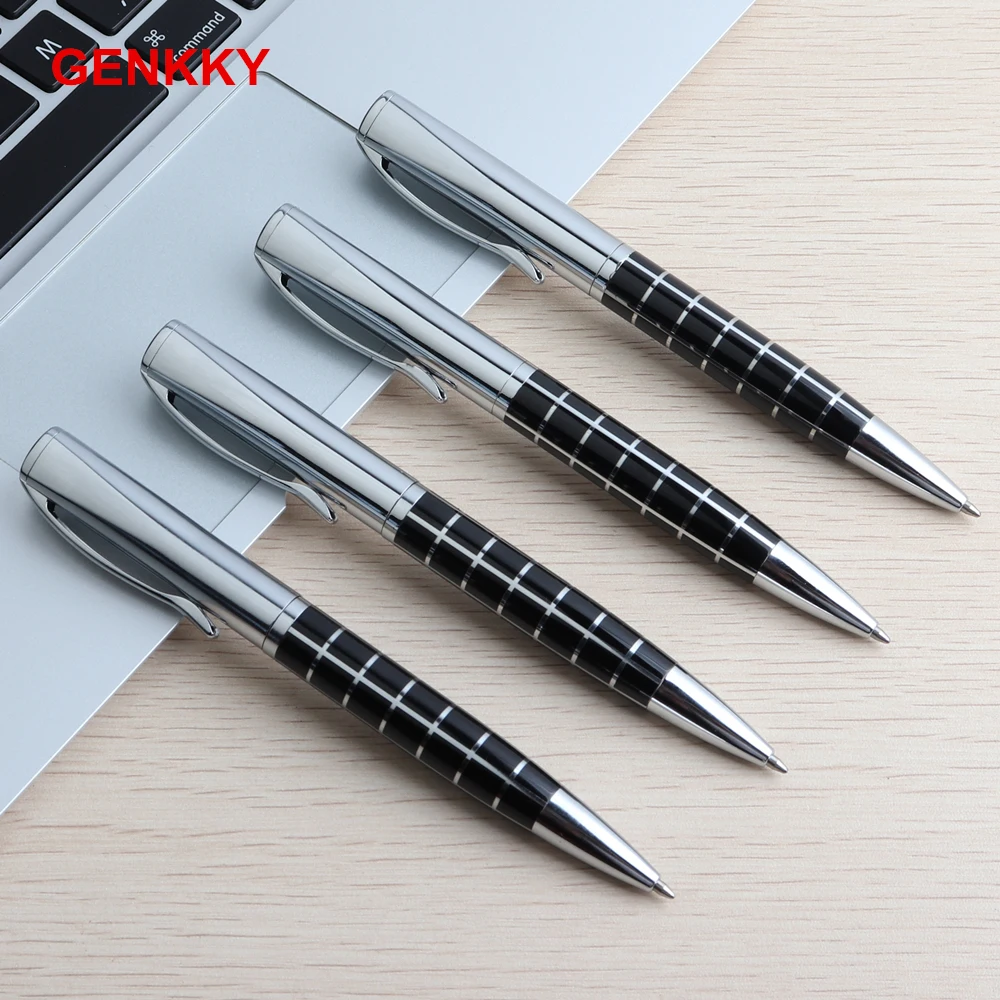 1/10Pcs Office Metal ballpoint pen Stainless Steel Material Rotating ...