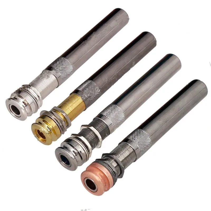 1Pcs Brass 6.35 Threaded Cylinder Strap End Pin EndPin Jack Socket With ...