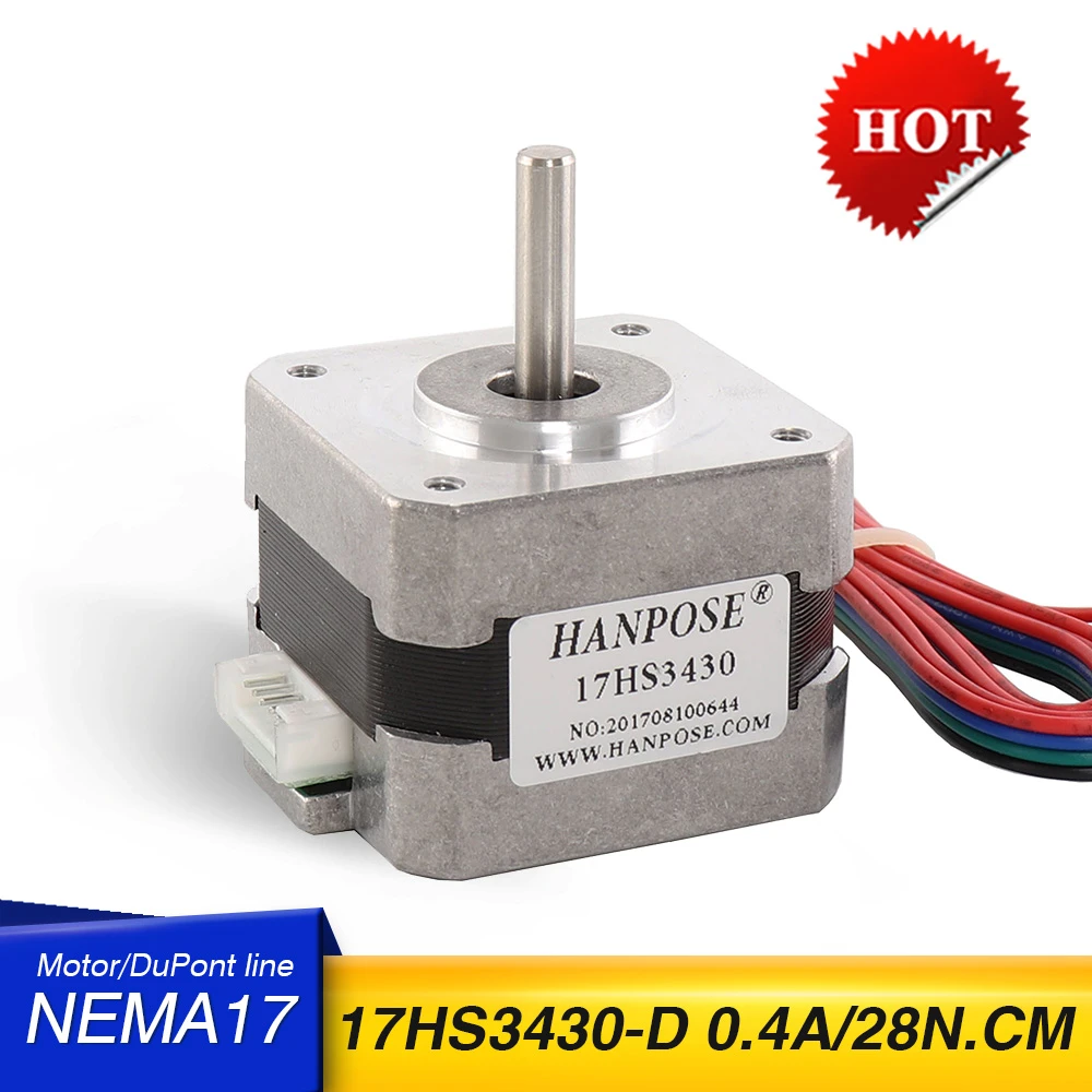 Free Shipping Nema17 Stepper Motor 42bygh 0.4a 4-lead 28n.cm 17hs3430 ...