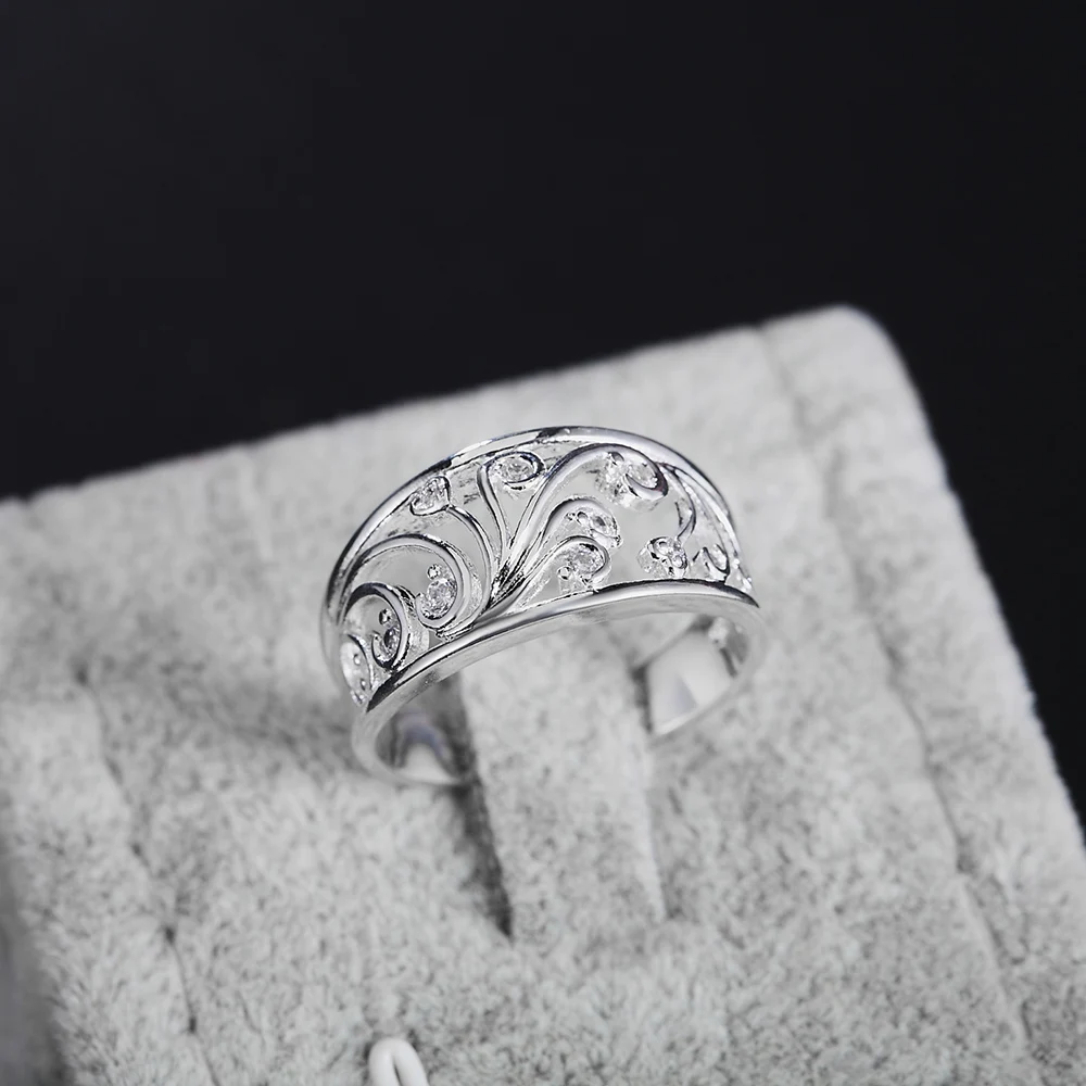 Special offer hot new 925 Stamp Silver color Rings For Women crystal ...