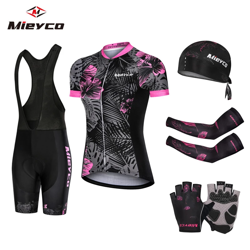Women-s-Cycling-Sets-Bike-Uniform-Black-Flowers-Clothing-Short-Sleeve ...