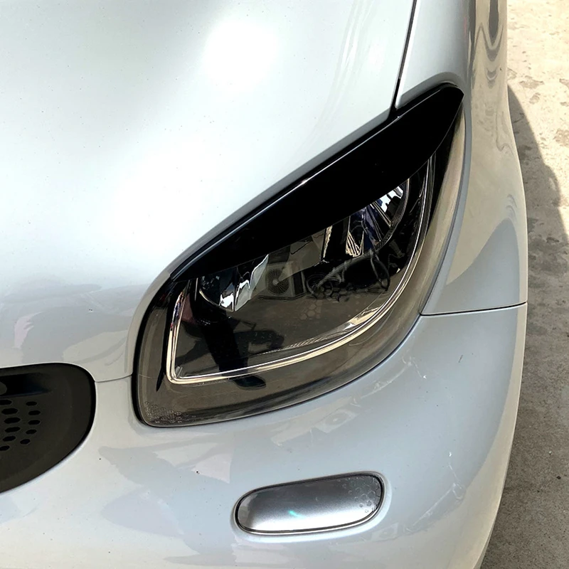 Carbon Fiber Headlight Eyelids Eyebrows for Mercedes Benz Smart 2014 ...