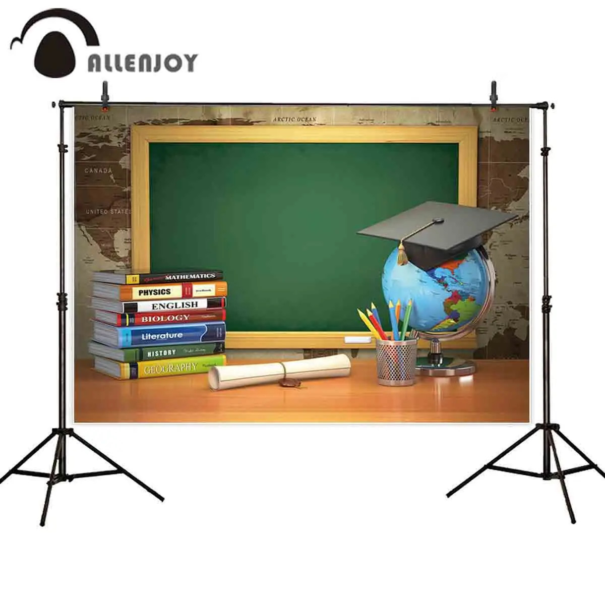 Allenjoy Book Shelf Graduation Back To School Photo Backdrop Studio ...