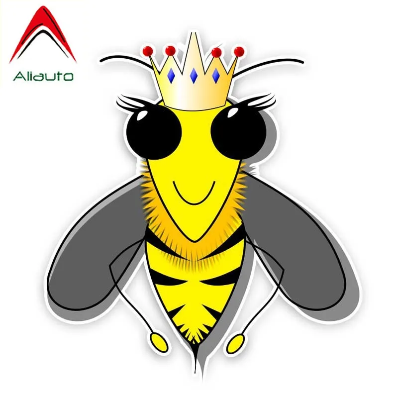 Aliauto pegatina divertida para coche, calcomanía de abeja con corona ...