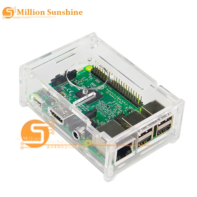Raspberry-PI-3-model-B-Transparent-Acrylic-Case-Cover-Shell-Enclosure ...
