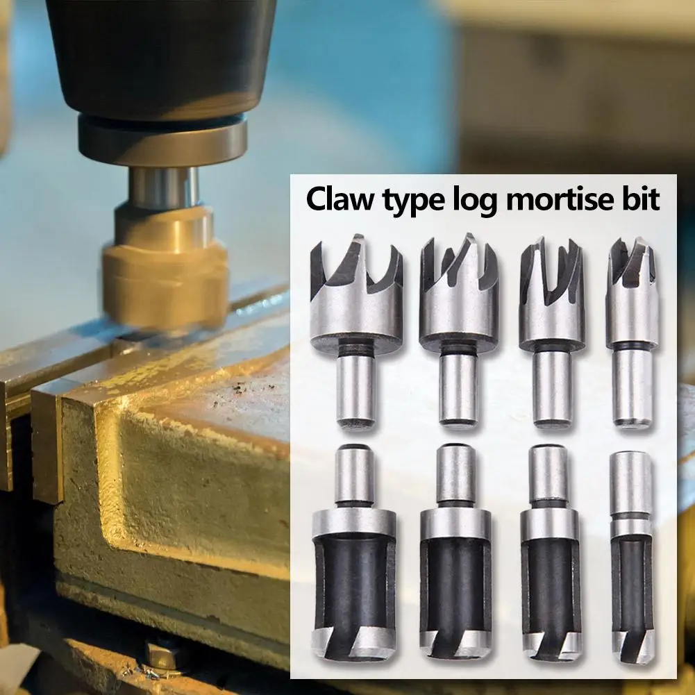 8pcs Wooden Plug Drilling Bits High Carbon Steel Claw Round Wood Tenon ...