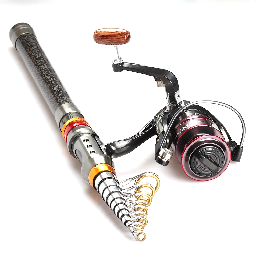 Fishing Rod And Reel Combo Set 1.8-3.6m Telescopic Carbon Fishing Rods ...
