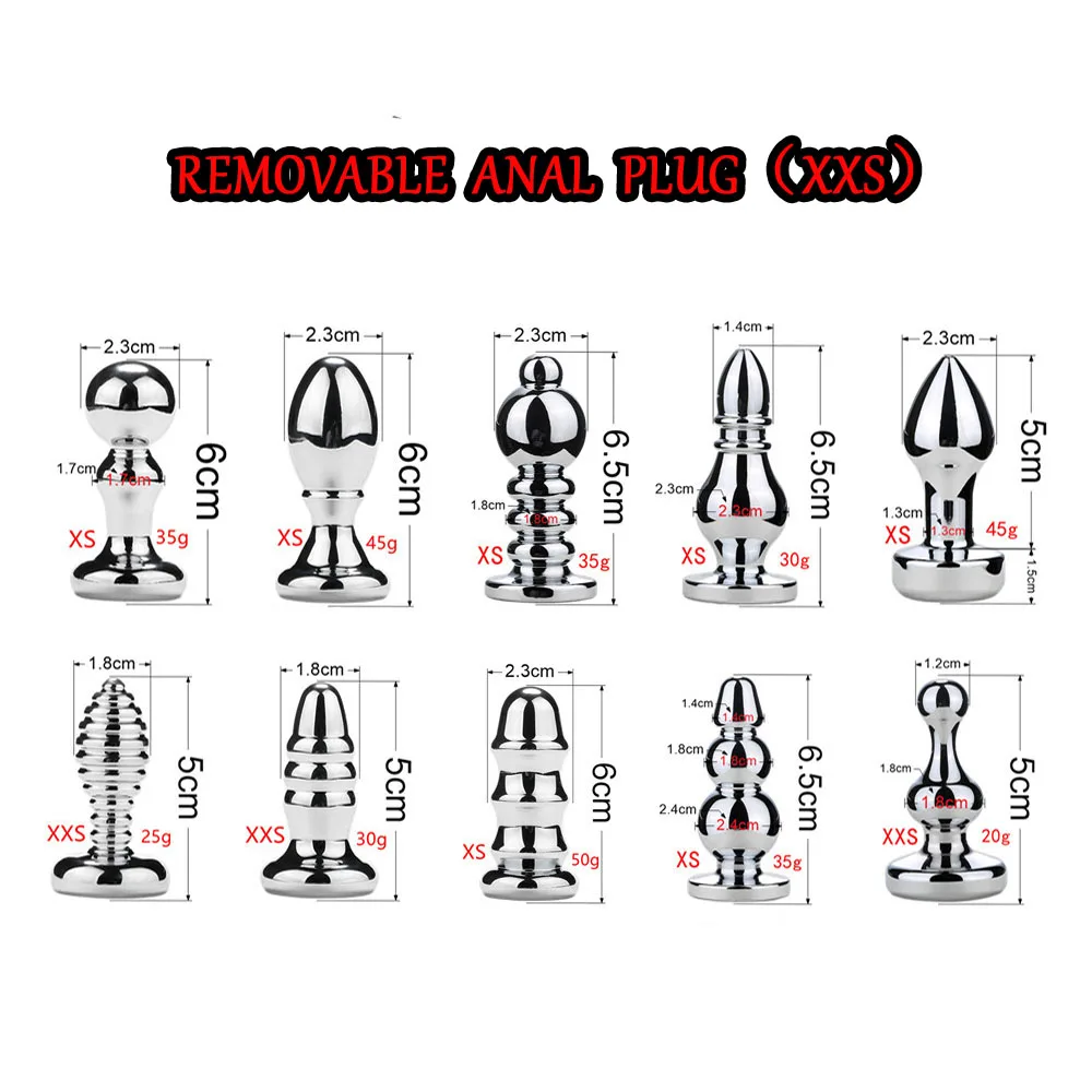 Removable Metal Anal Plug Anal Beads Massage Stimulation Anal Dildo 4572