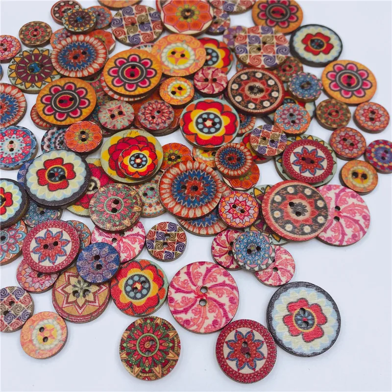 Scrapbook Buttons Vintage Wooden Clothing Buttons DIY Accessories