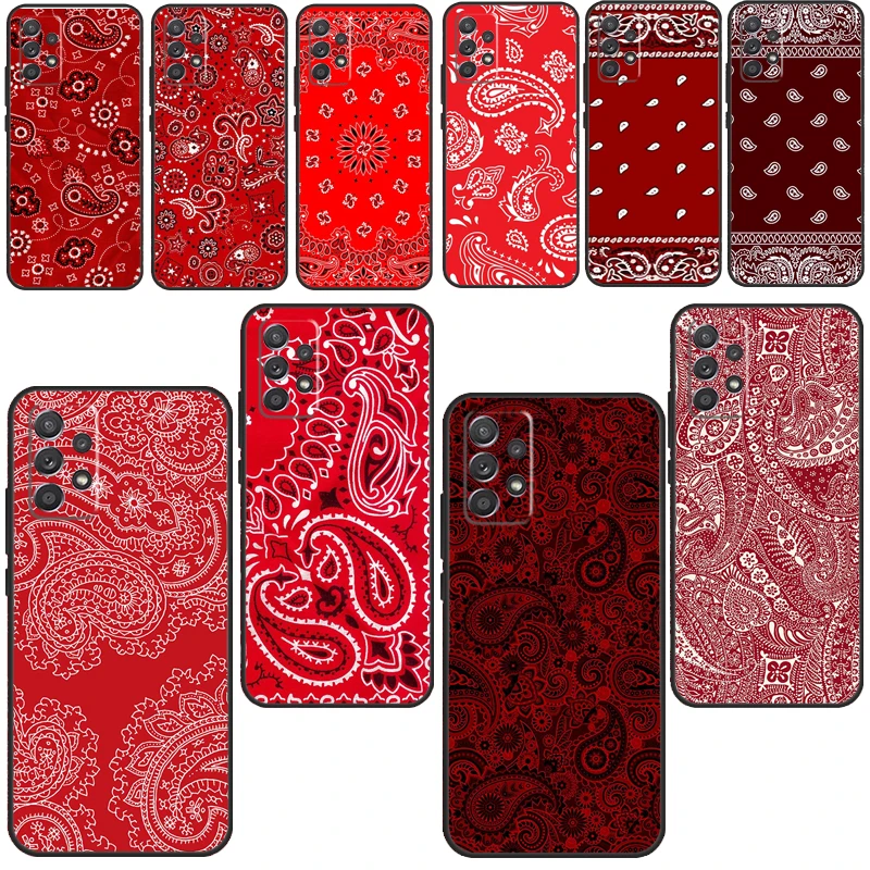 Red-Bandana-Paisley-For-Samsung-Galaxy-A52-A72-A32-A12-A10-A40-A50-A70 ...