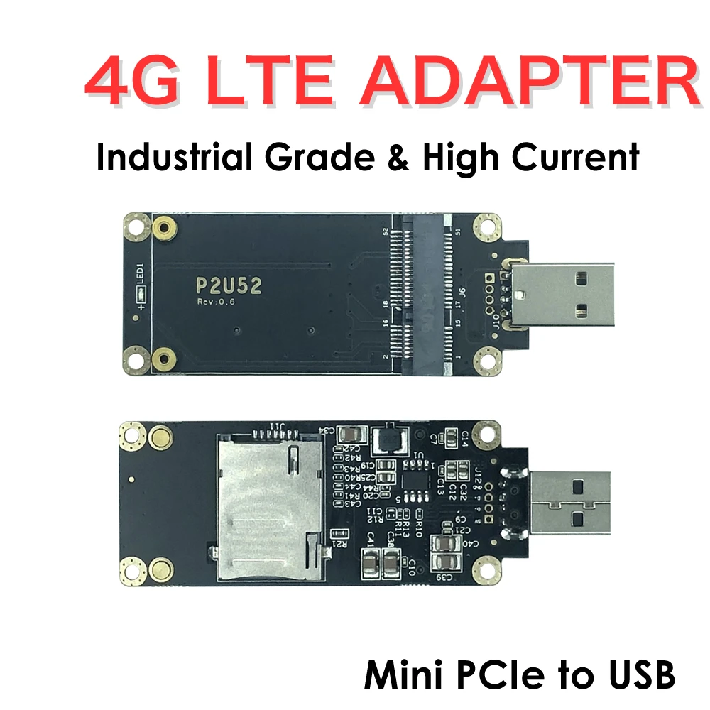 4G LTE Industrial Mini PCIe to USB Adapter W/SIM Card Slot For WWAN/LTE ...