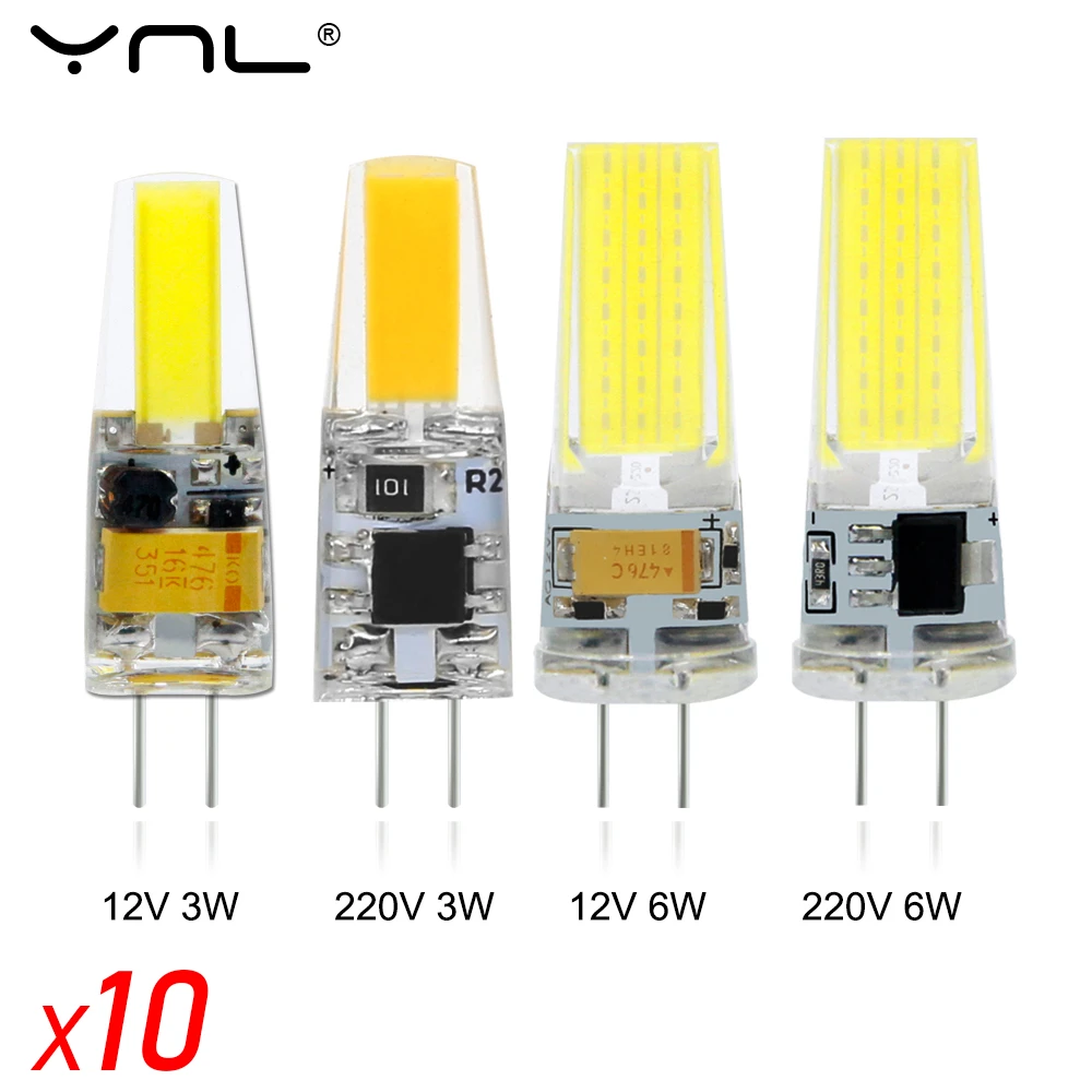 10pcs Led G4 Cob Lamp Ac Dc 12v 220v Mini Dimming G4 Led Bulb Lampada ...