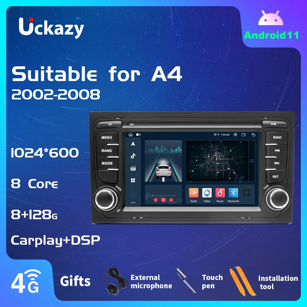 Uckazy 2 Din Android 11 Car Multimedia Player For Audi A4 B6 B7 S4 B7 ...