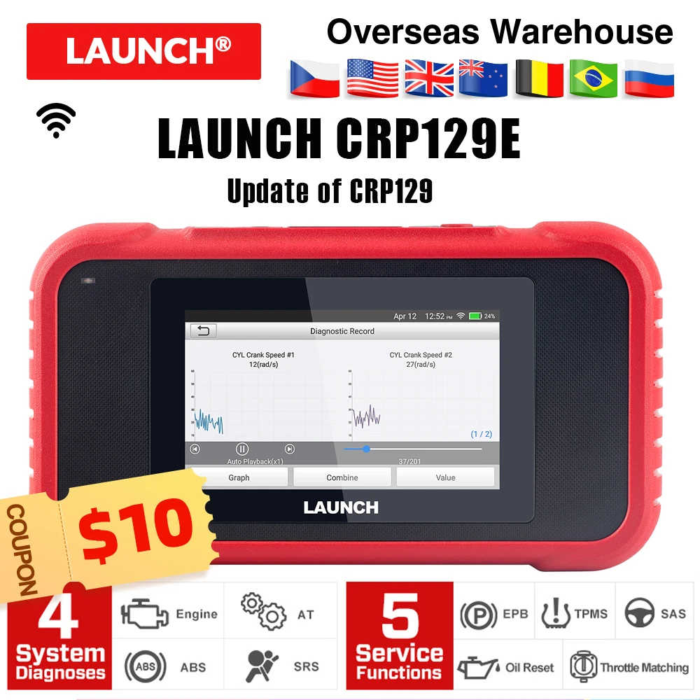 Launch X431 CRP129E Creader 129E obd 2 Diagnostic Tool Code Reader ...