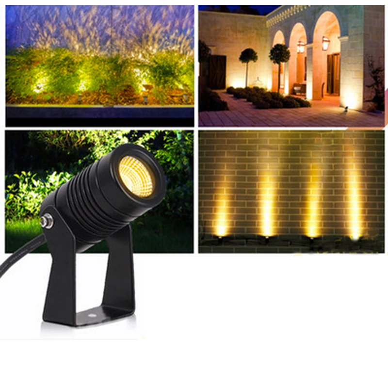 Led Cob 정원 조명 1w 3w 5w 야외 스파이크 잔디 램프 방수 조명 정원 경로 스포트라이트 Ac220v Dc12v