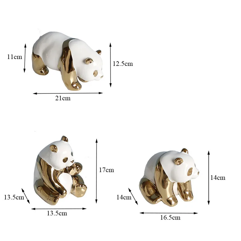 Golden Panda Statue