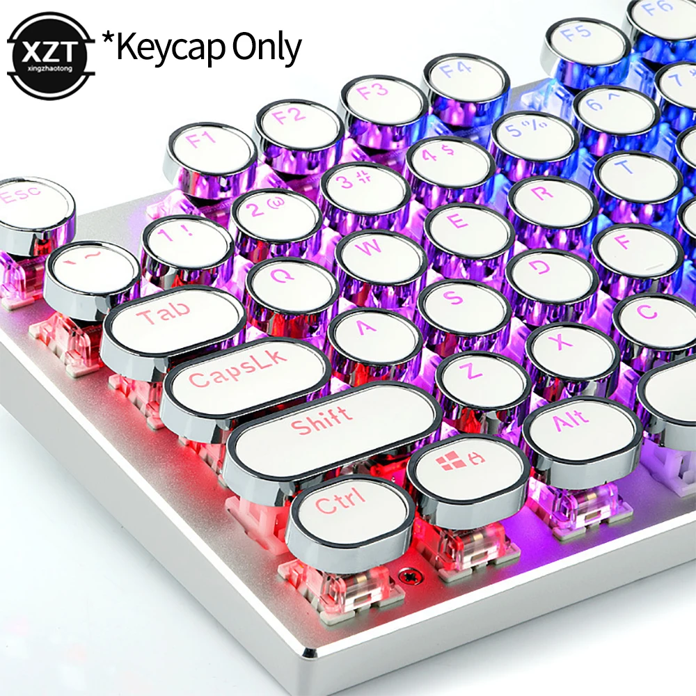 104Pcs/Set PBT Universal Round Retro Punk KeyCap Universal Backlit ...