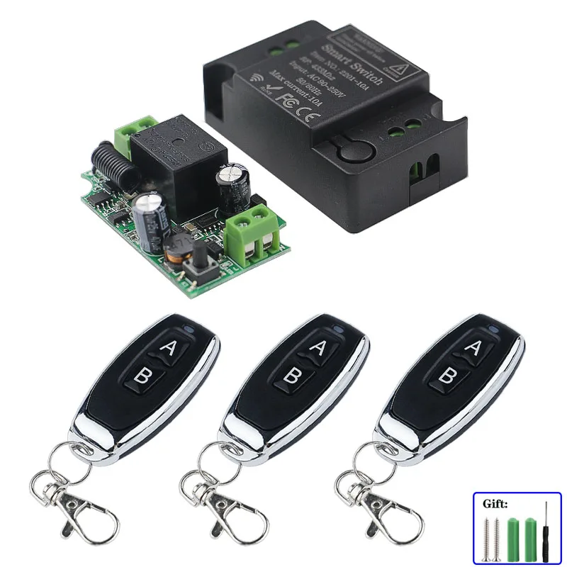Wireless Remote Control Switch Ac 110v 220v 1ch Receiver Module And Rf ...