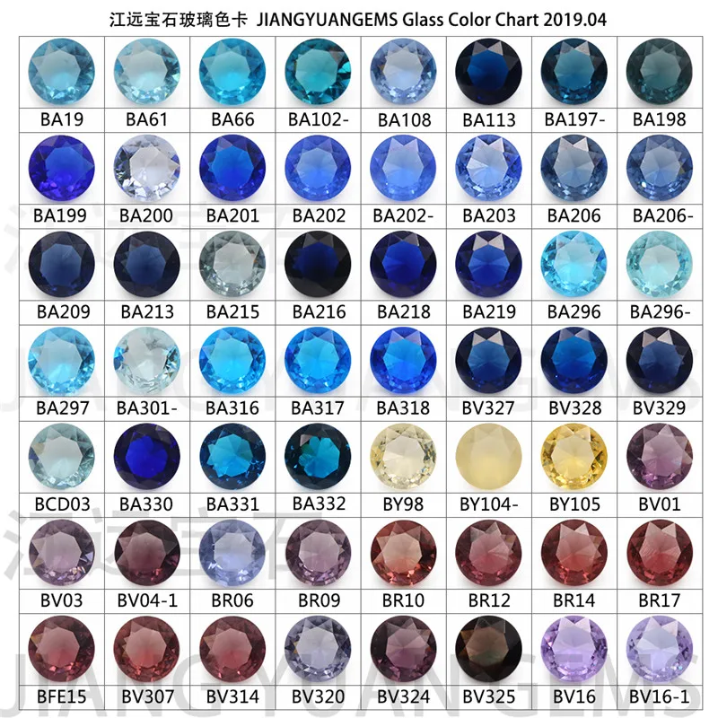Round Shape Glass Gems Glass Color Chart - Beads - AliExpress