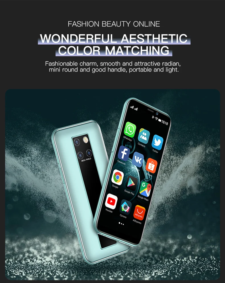 Small mini Android 9.0 smartphones cheap 4G Quad core Face ID cell ...