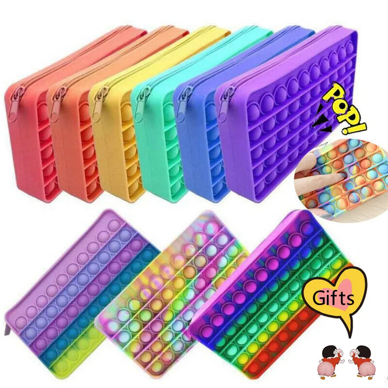 Anti-stress-Silicone-Pouch-Bubble-Fidget-Pencil-Case-Pen-Holder-Sensory ...
