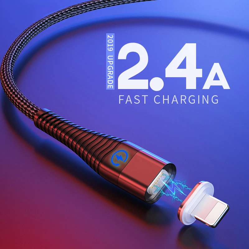 1m 2m Led magnetyczna ładowarka Usb dla iphone kabel dla iPhone 11 Pro ...
