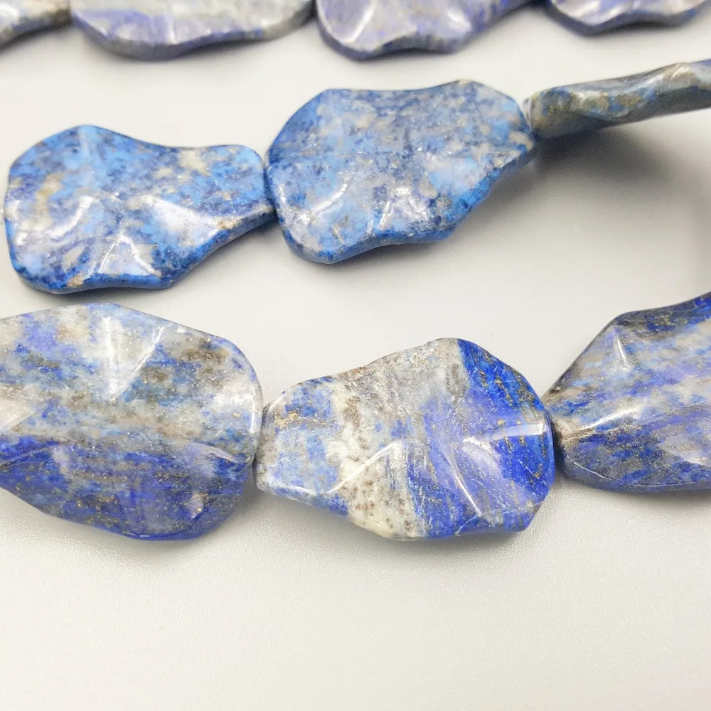Liiji original real lapis lazuli irregular lágrima facetado contas ...