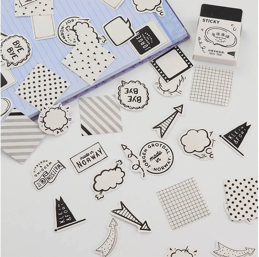 46PCS Cute Stickers Kawaii Stationery Scrapbooking Diary Label Sticker ...