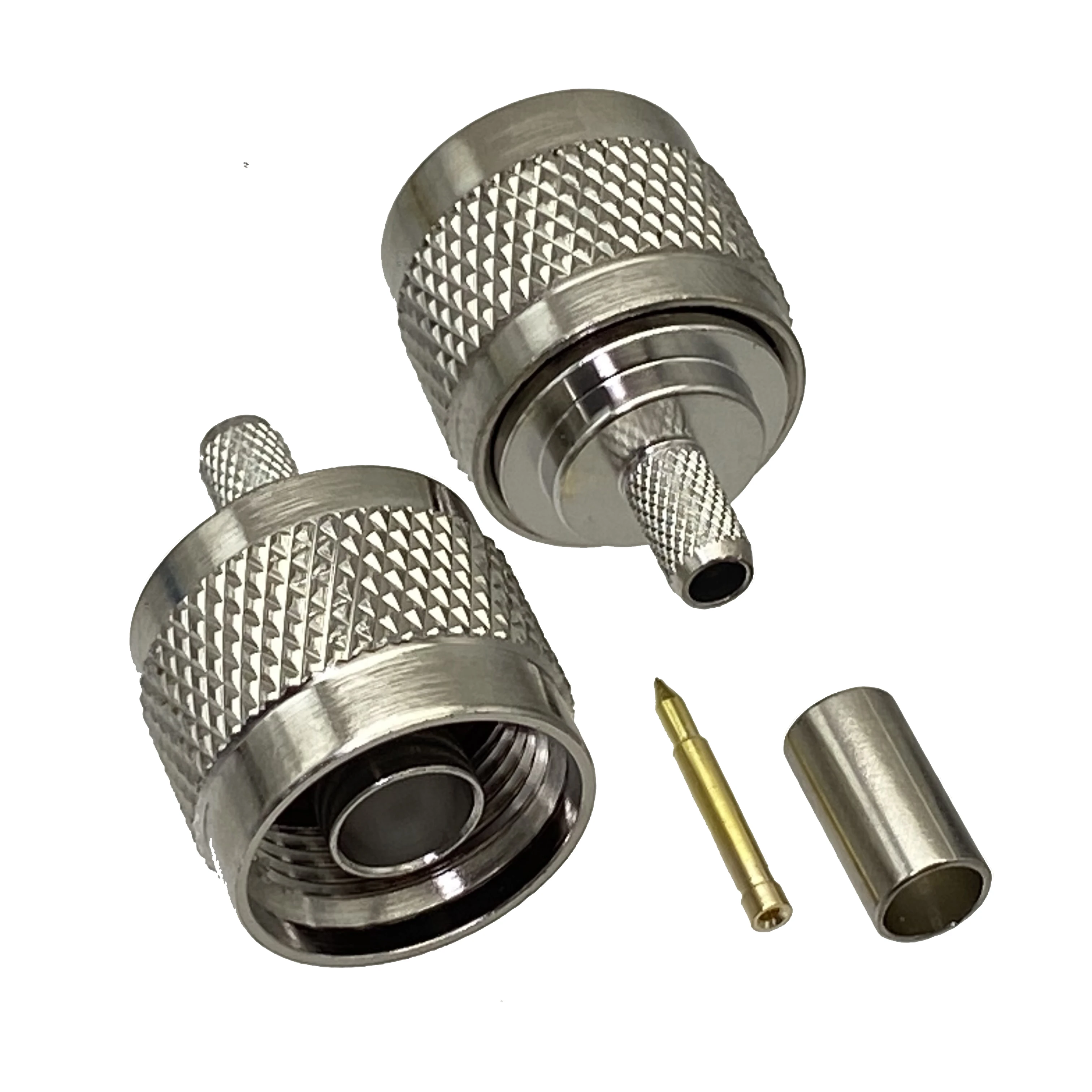10pcs-connector-N-male-Plug-crimp-RG58-RG142-LMR195-RG400-Cable-RF-Coaxial-Wire-Terminals ...