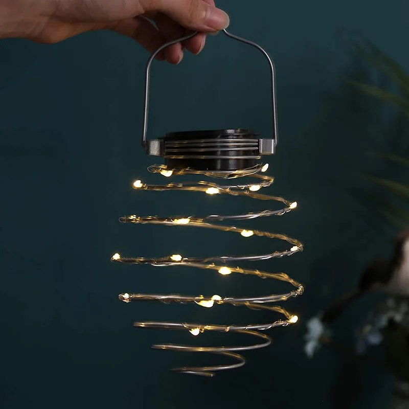 4pcs-Solar-Garden-Lights-Spiral-Iron-Lanterns-Lanterns-Outdoor-Garden ...