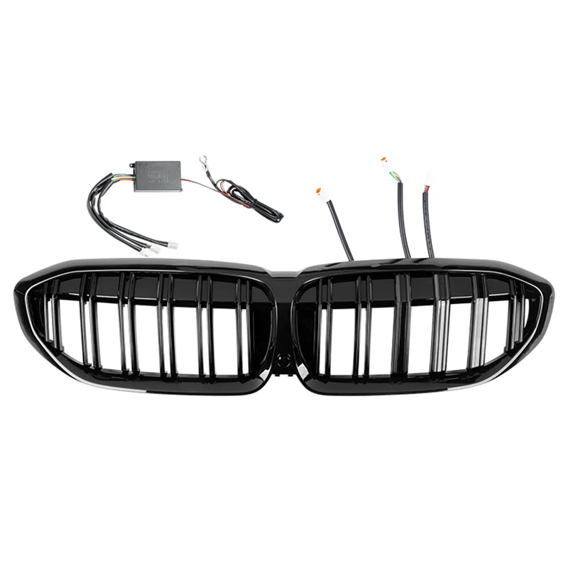 Car-Front-Bumper-Grill-LED-light-All-Black-Racing-Grille-For-BMW-G20 ...