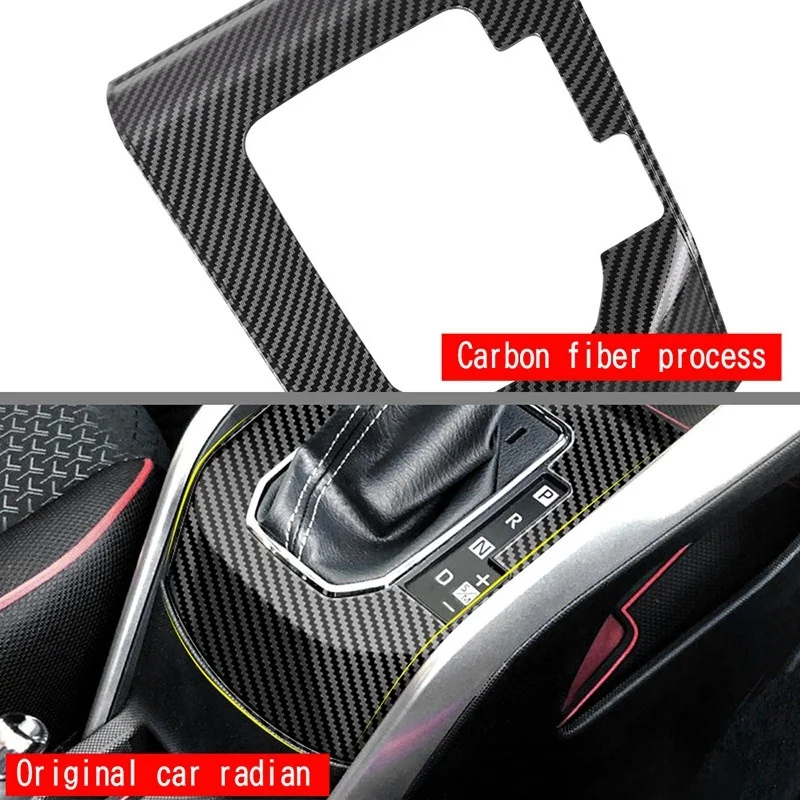 Carbon Fiber ABS Car Central Gear Shift Knob Panel Frame Cover Trim for ...