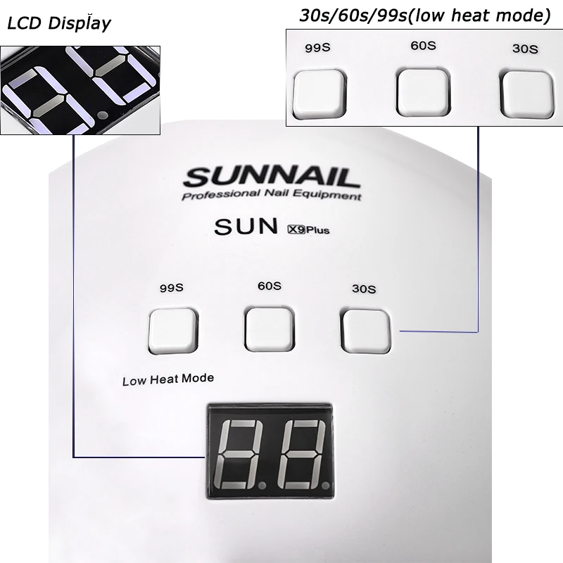 SUN X9Plus светодиодная УФ-лампа для ногтей 40 Вт быстросохнущая Автоматическая Сушилка для ...