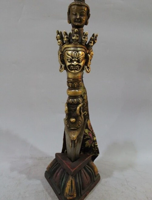 819-16-Tibet-Buddhism-Temple-Old-Purple-Bronze-Mahakala-vajry-pestle ...