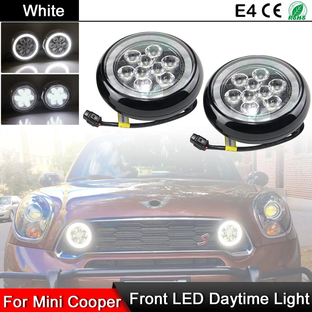 1 Pair For Mini Cooper R55 R56 R57 R58 R60 R61 White Led Halo Drl ...